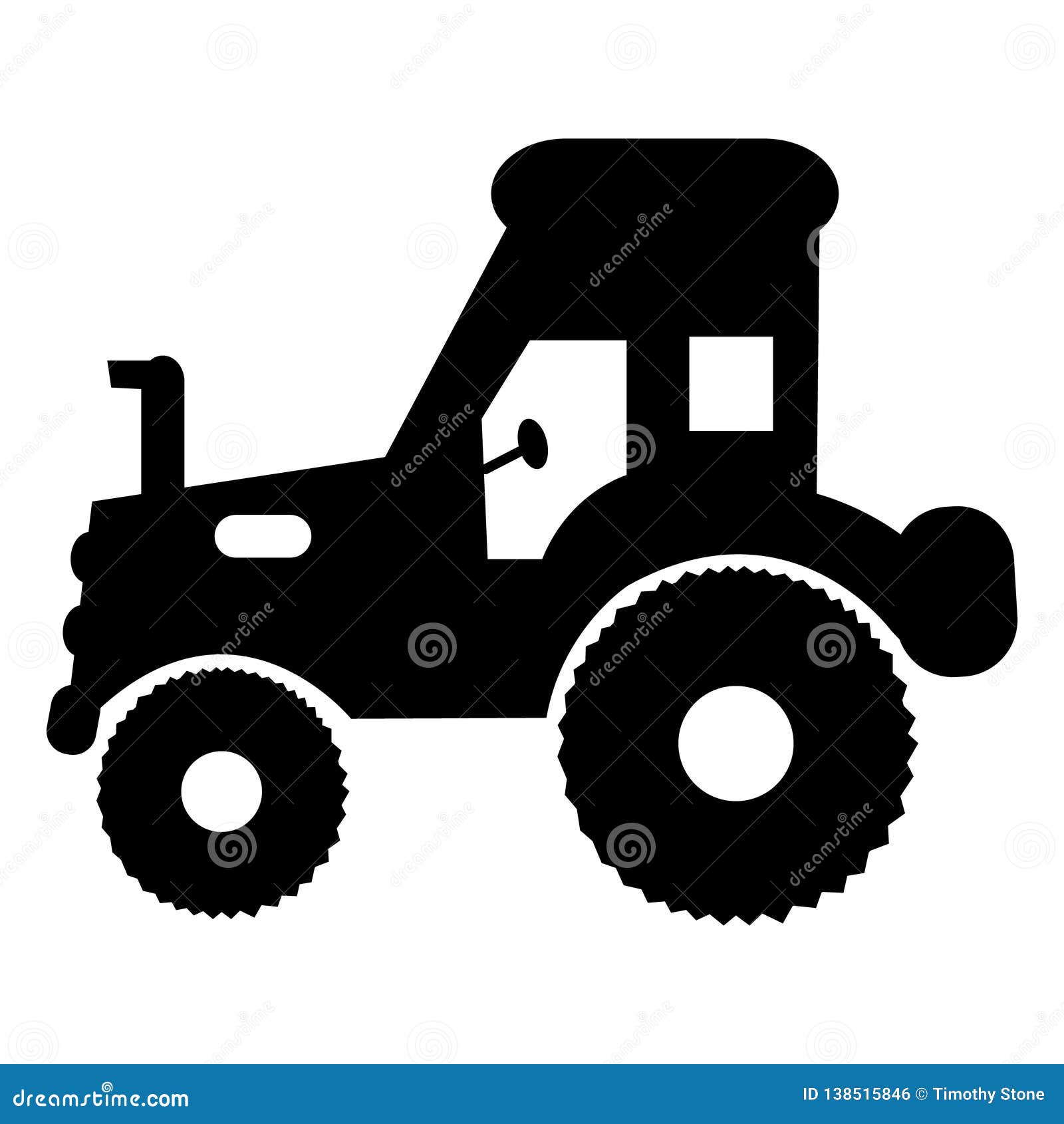 Simple Tractor Illustration Stock Vector - Illustration of silhouette ...