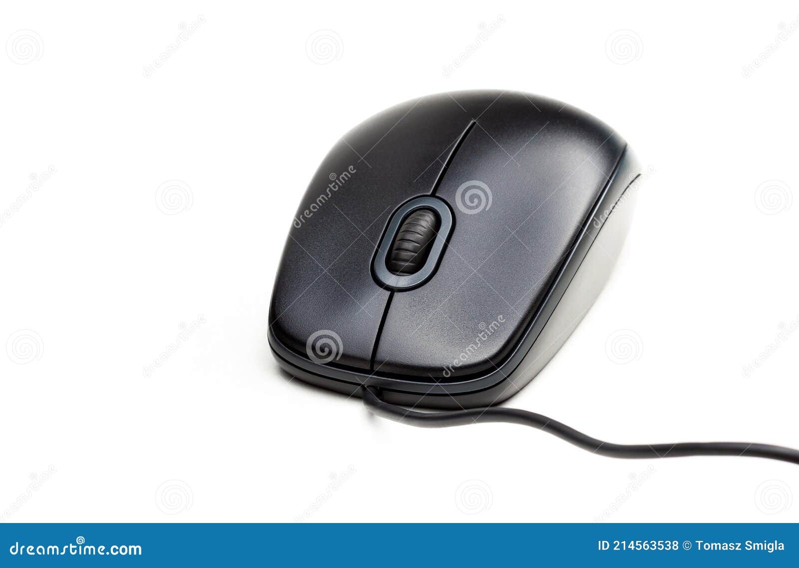 Simple Traditional Wired Plain Computer Mouse, Clean Black Office Mouse ...