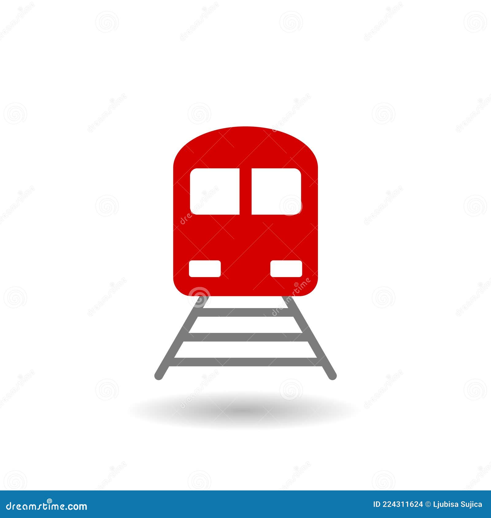 Simple Train Icon with Shadow Stock Vector - Illustration of station ...