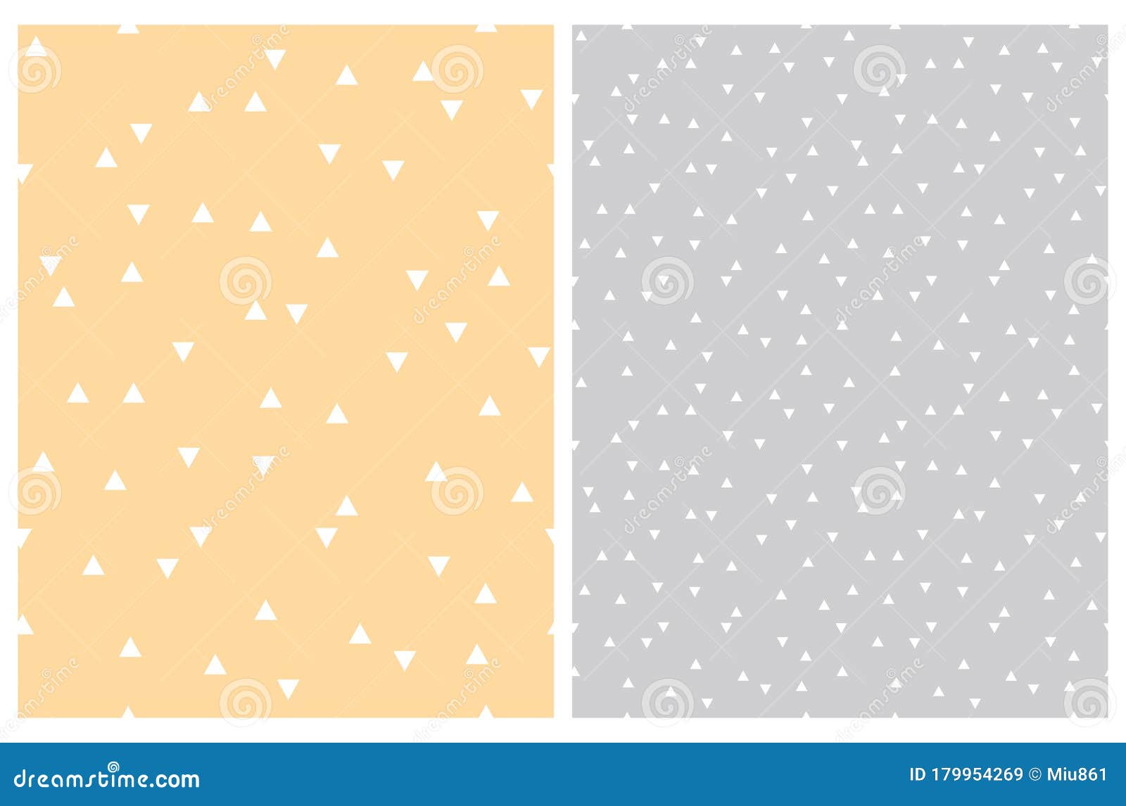 Simple Trangle Vector Patterns. White Triangles on a Pale Yellow and ...