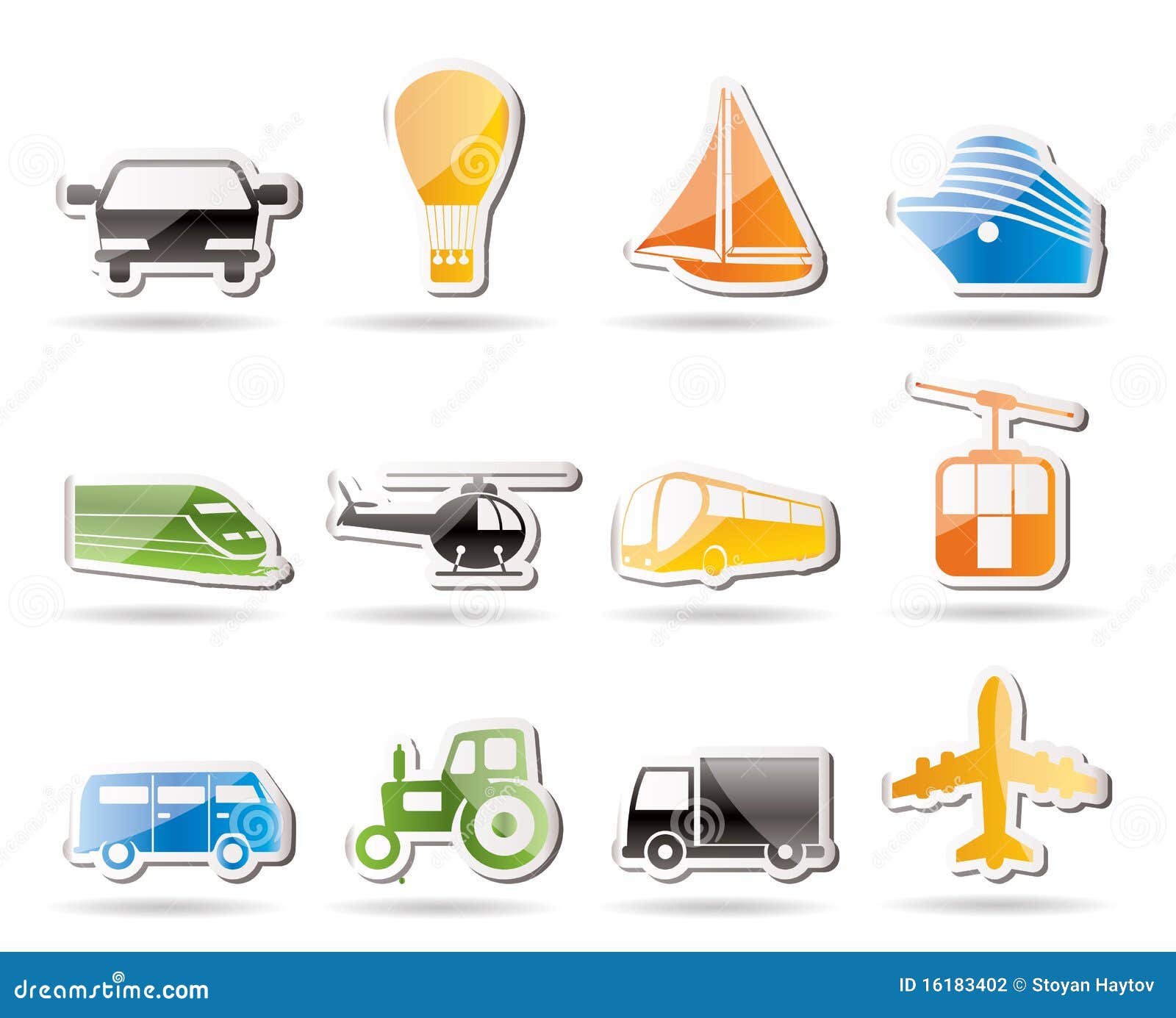 Simple Transportation and Travel Icons Stock Vector - Illustration of ...