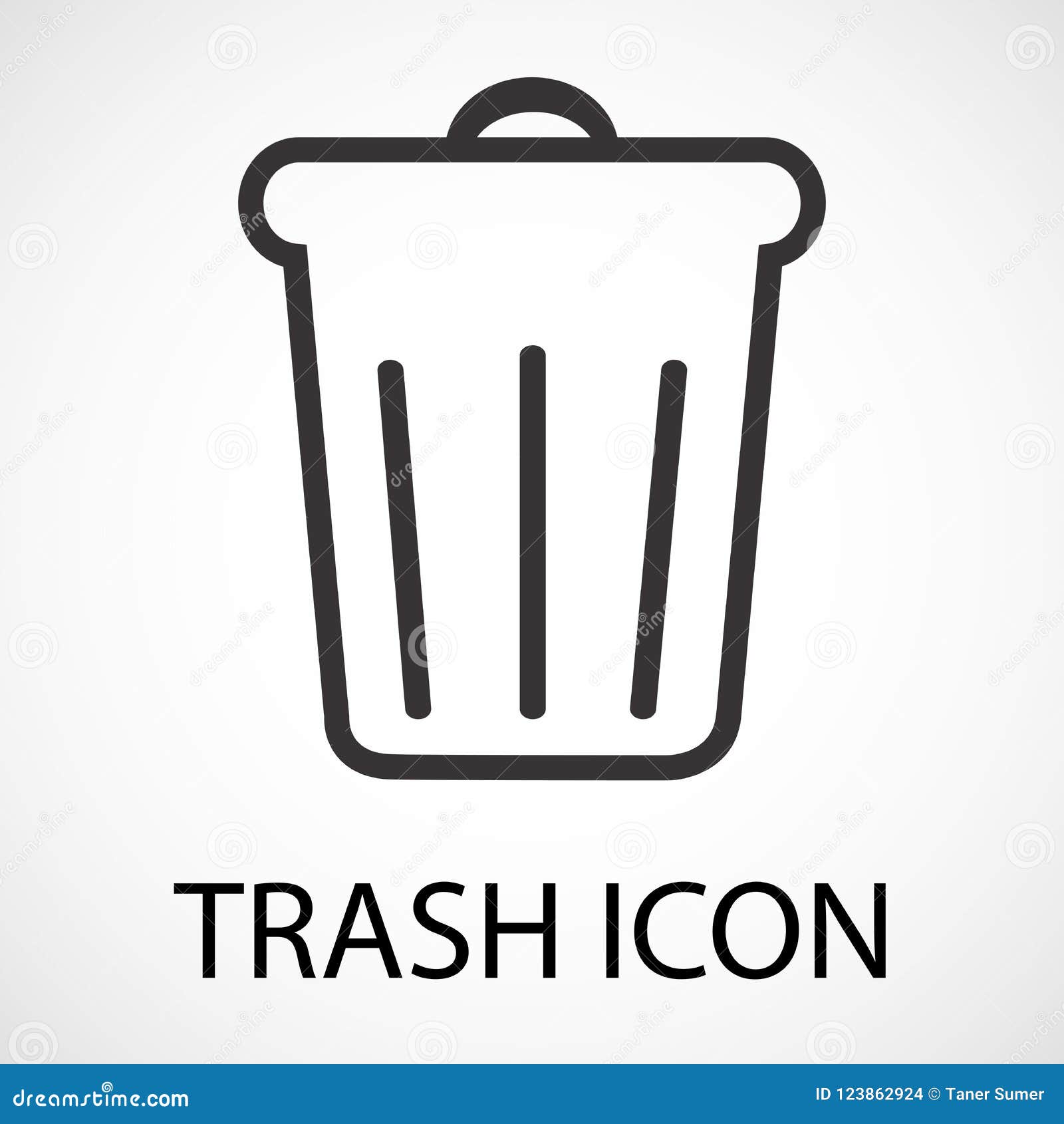 Simple trash icon stock vector. Illustration of generated - 123862924