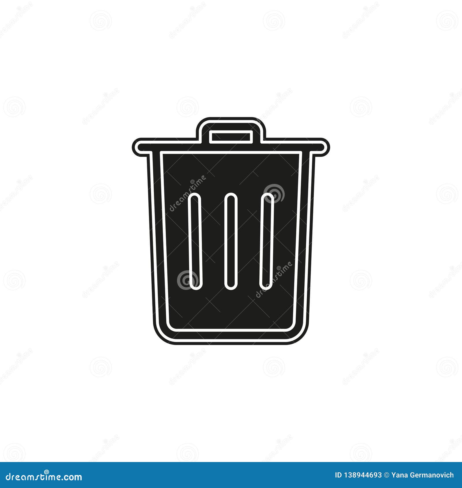 Simple Trash Vector Icon stock illustration. Illustration of recycling ...