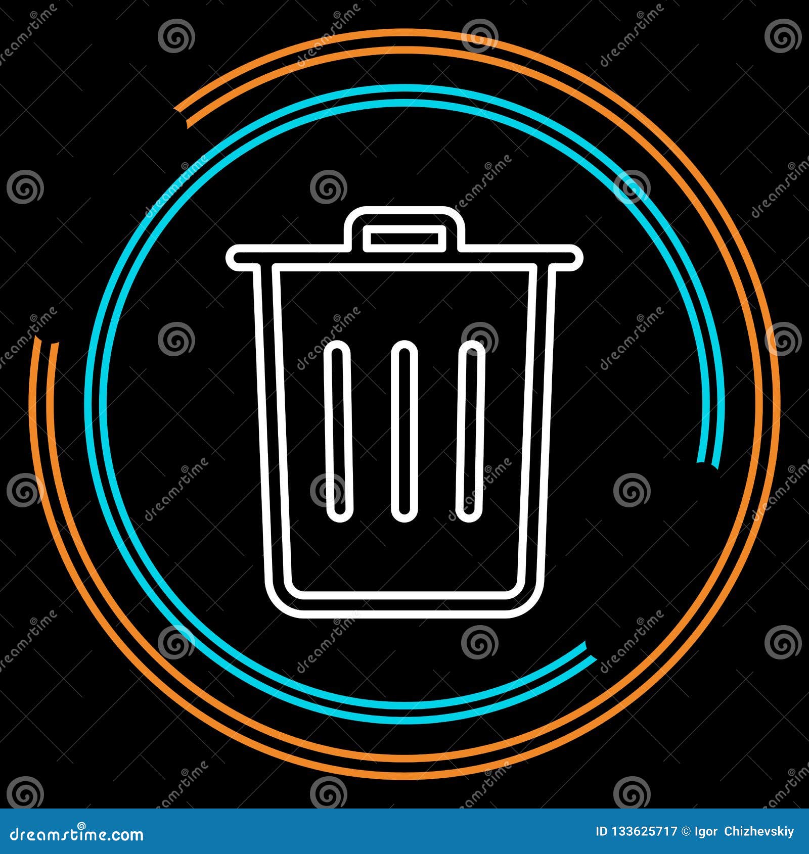 Trash Bin Thin Line Icon, Garbage Outline Vector Logo Illustration ...
