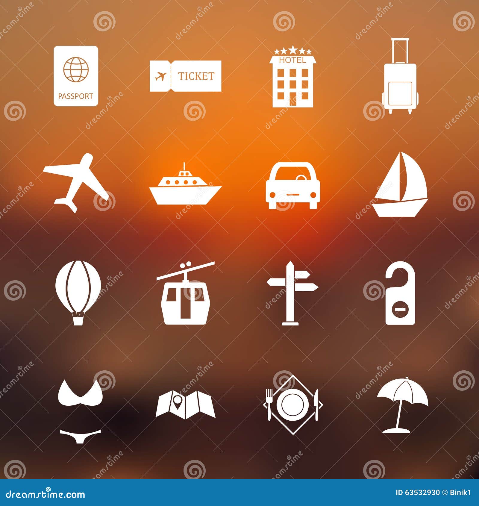 Simple Travel Icons Set Vector Stock Vector - Illustration of airbus ...