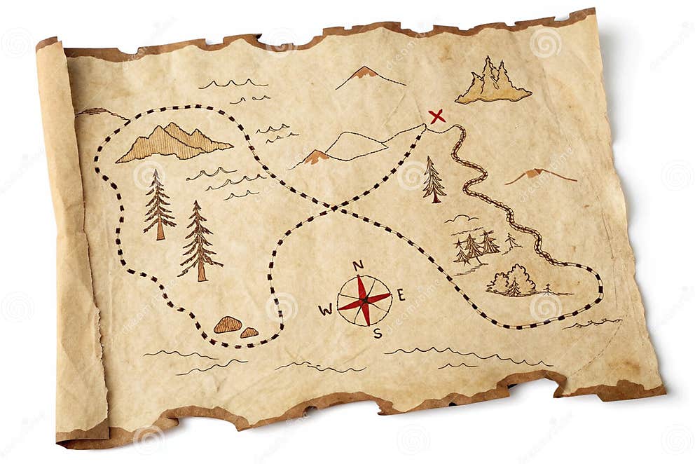 Simple Treasure Map Isolated Stock Illustration - Illustration of decor, simple: 359487711