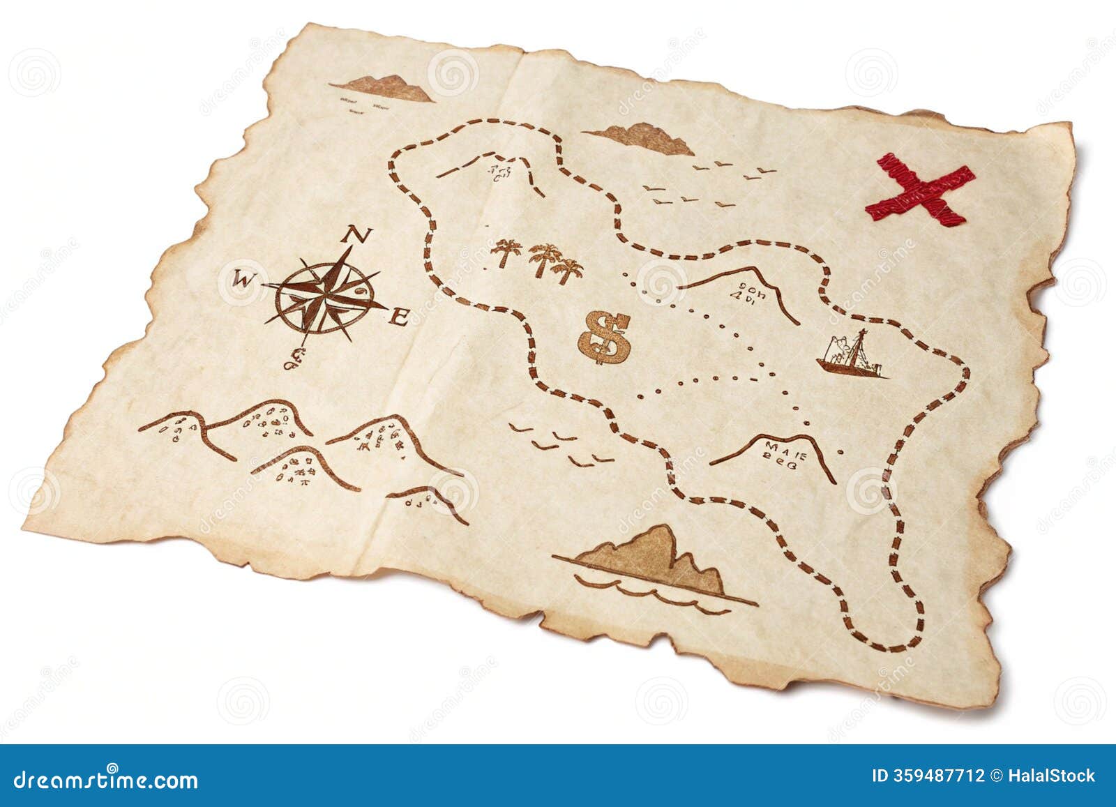 Simple Treasure Map Isolated Stock Photography | CartoonDealer.com #144239990