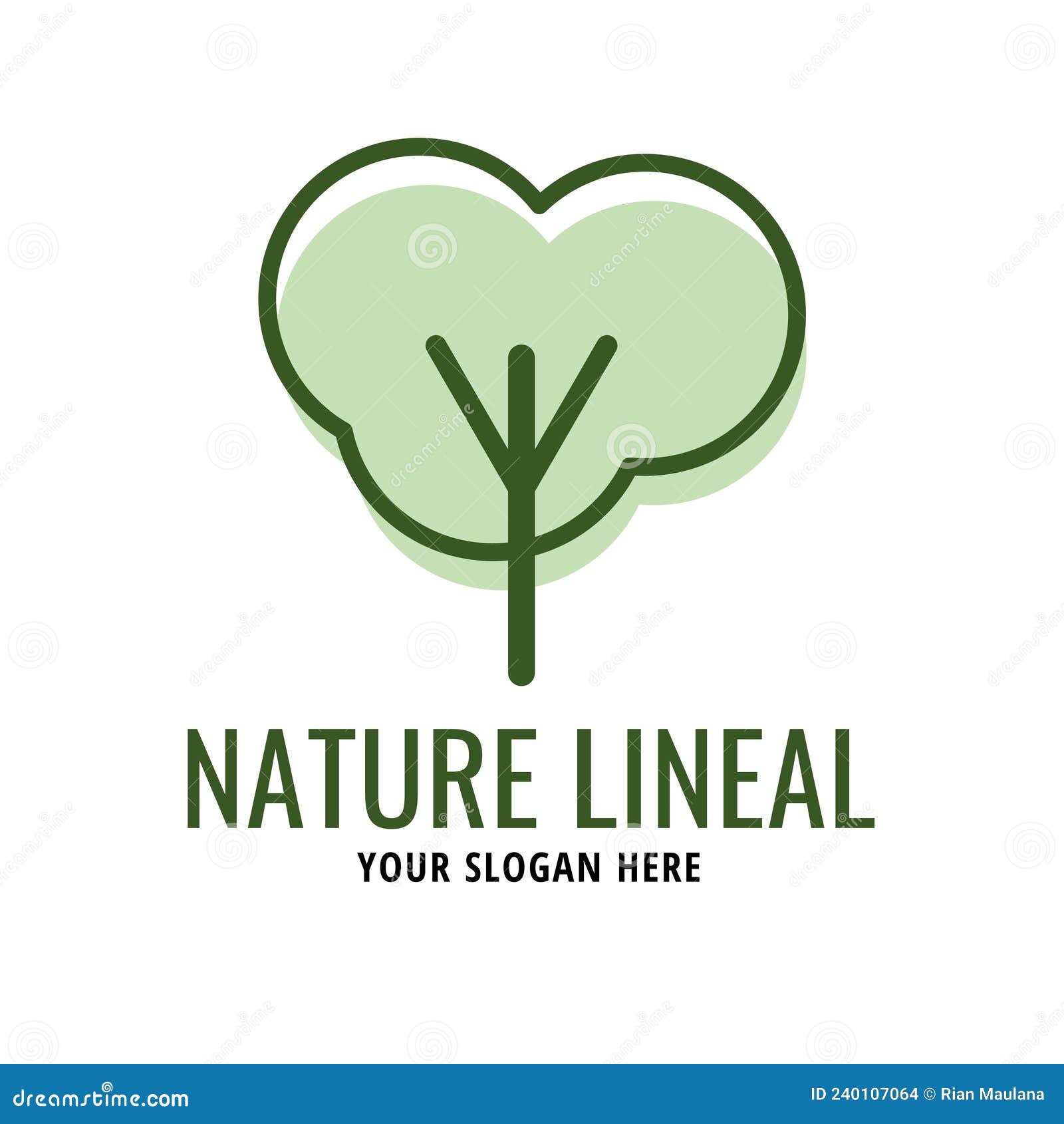 Simple Tree Abstract Logo. Lineal Color Style Vector Stock Vector ...