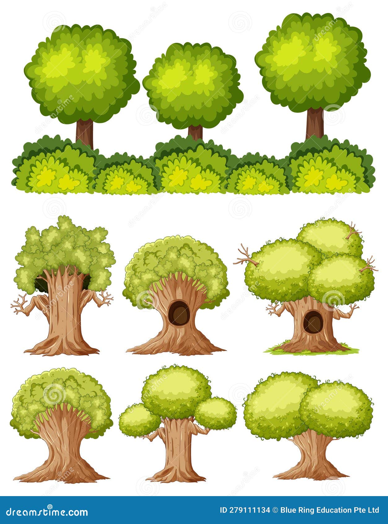 Simple Tree Cartoon Isolated Stock Vector - Illustration of isolated ...