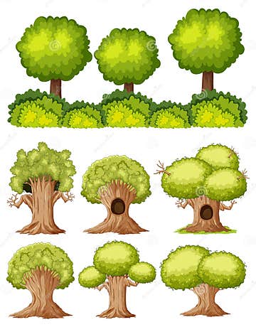 Simple Tree Cartoon Isolated Stock Vector - Illustration of isolated ...
