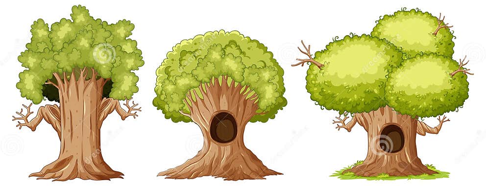 Simple Tree Cartoon Isolated Stock Vector - Illustration of cartoon ...