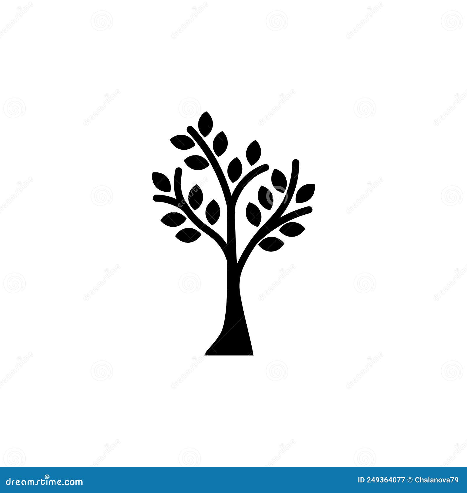 Simple Tree Decor Silhouette Vector Image Illustration Stock Vector ...