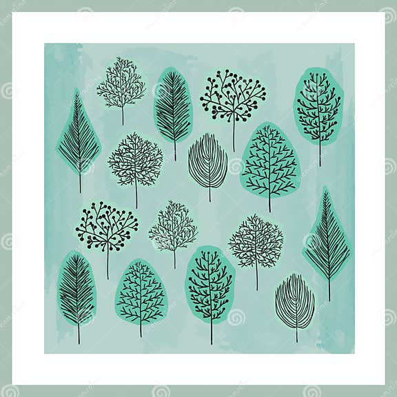 Simple Tree Designs. Vector Illustration Decorative Design Stock Vector ...