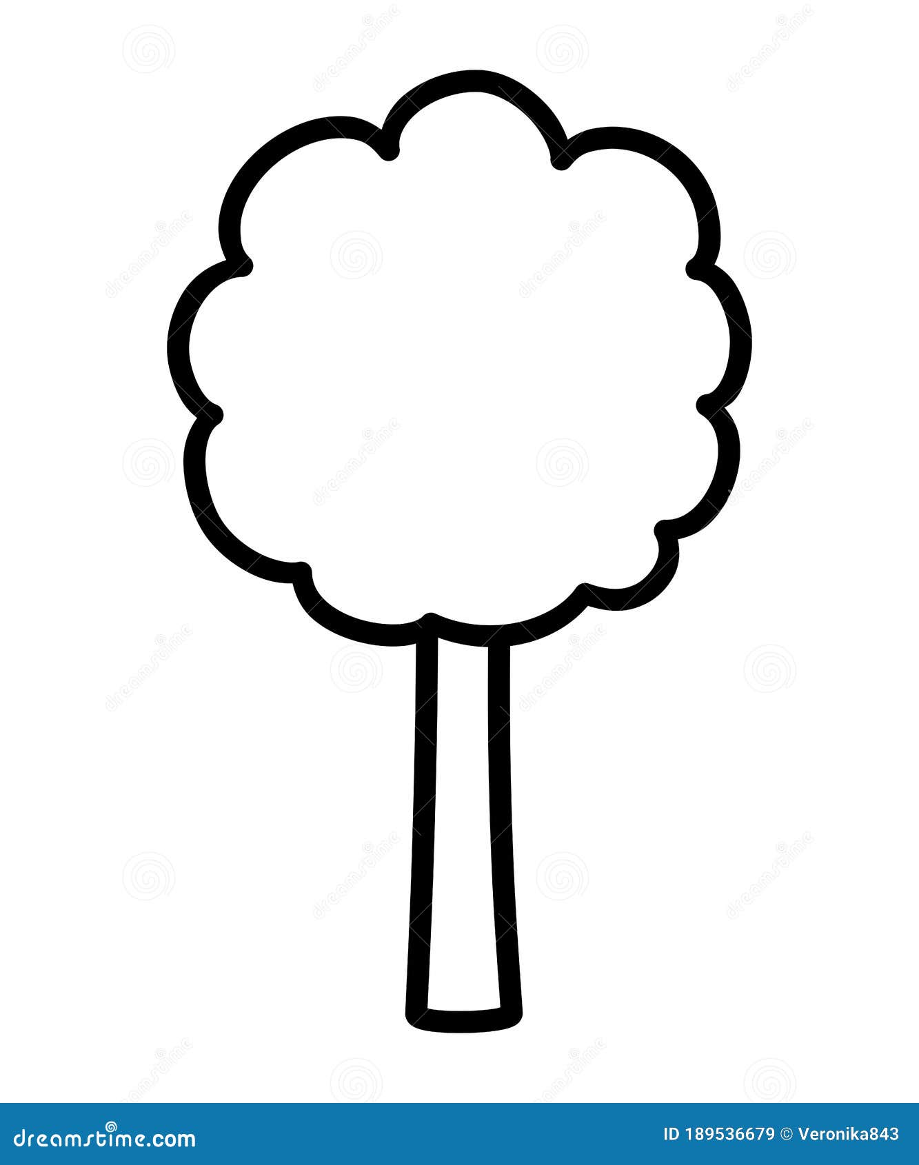 Simple Tree Icon. Outline Vector Illustration Isolated on White Stock ...