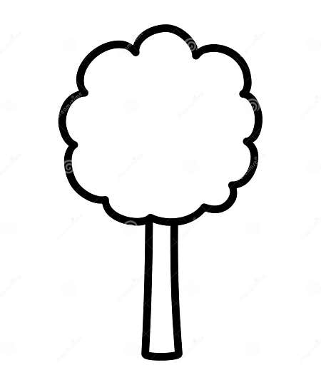 Simple Tree Icon. Outline Vector Illustration Isolated on White Stock ...