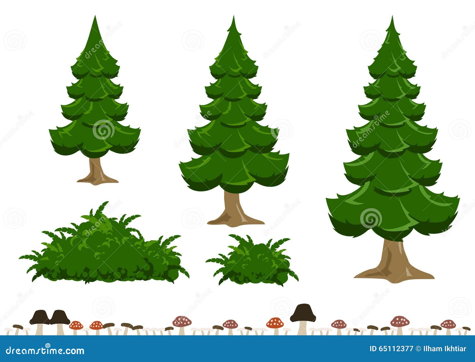 Simple Cartoon Pine Tree