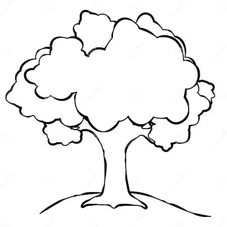 Simple Tree Line Art stock illustration. Illustration of clipart - 7266814