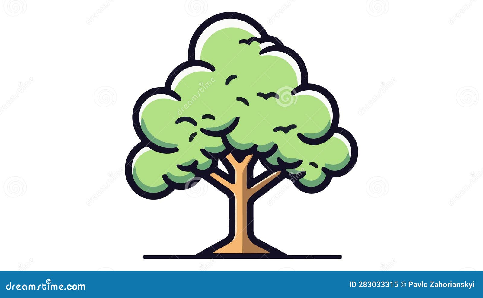 Simple Tree Vector Icon, Logo. Flat Tree on White Background Stock ...