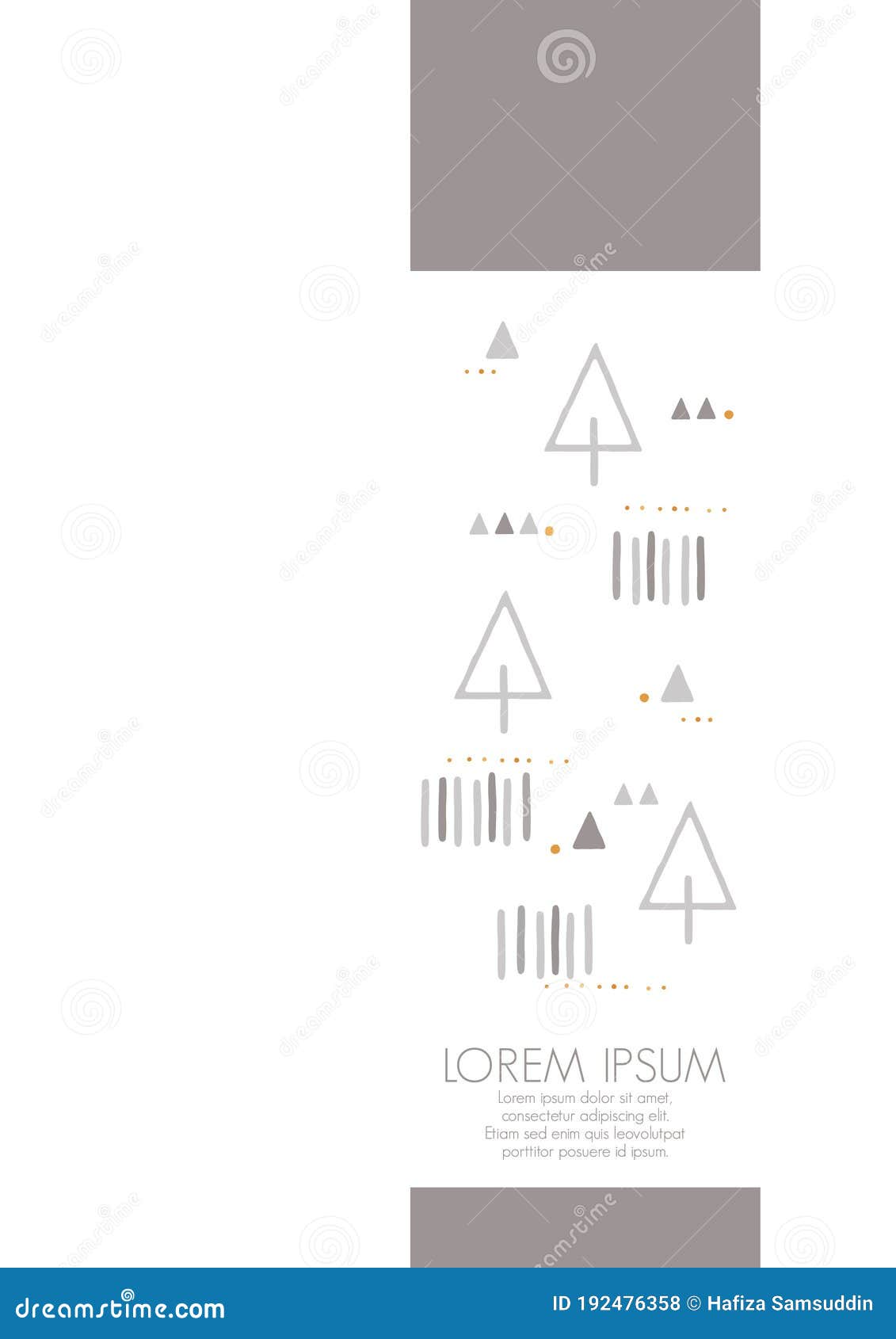 Set Of Simple Trees, Conceptual Minimal Design, Geometric Shapes. Hand ...