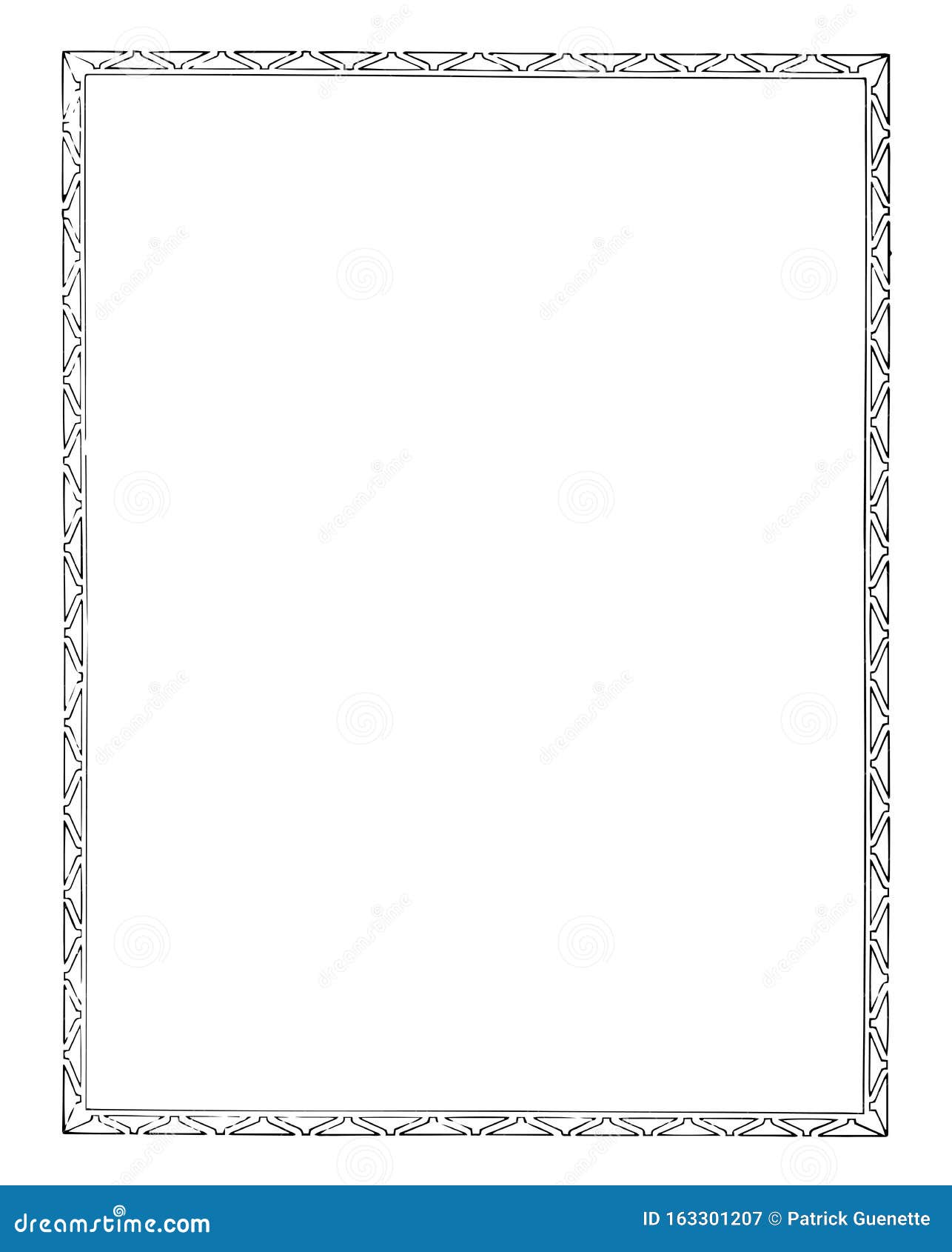 Simple Triangle Border Have Comprised of Multiple Triangles, Vintage ...