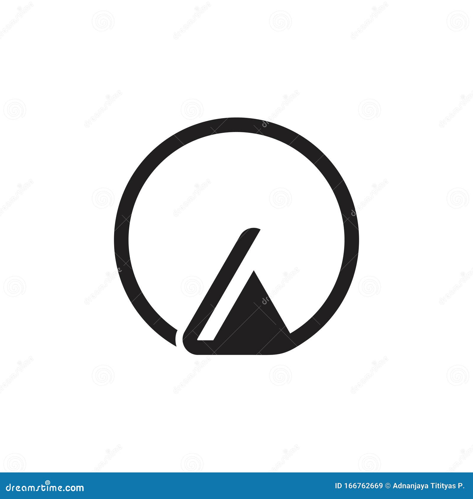 Simple Triangle Circle Arrow Geometric Logo Stock Vector - Illustration ...