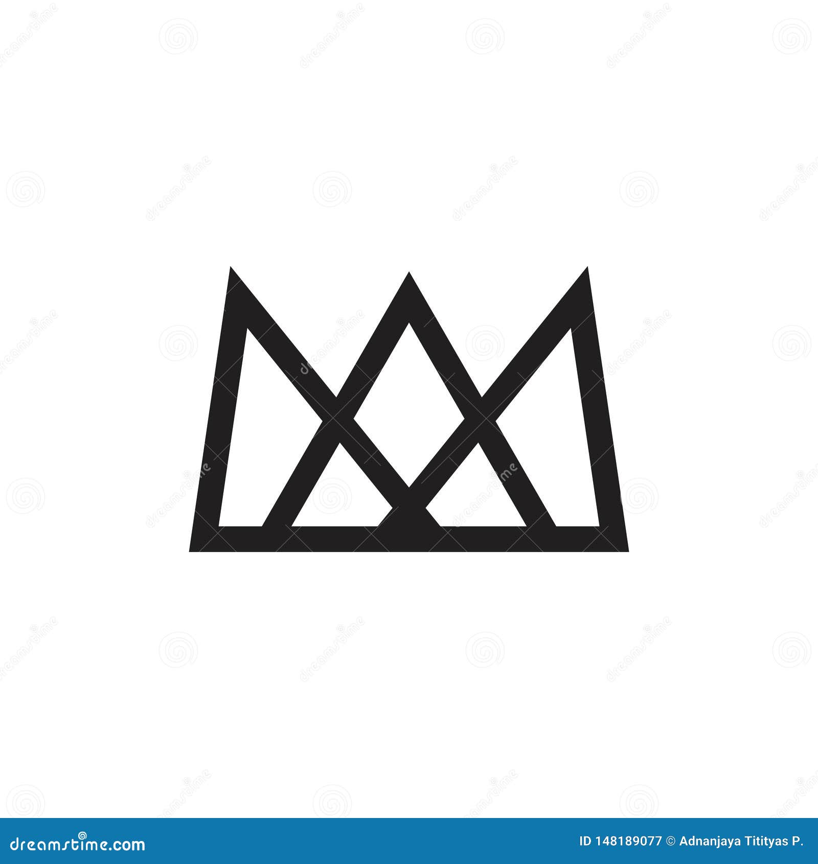 Simple Triangle Crown Logo Vector Stock Vector - Illustration of ...