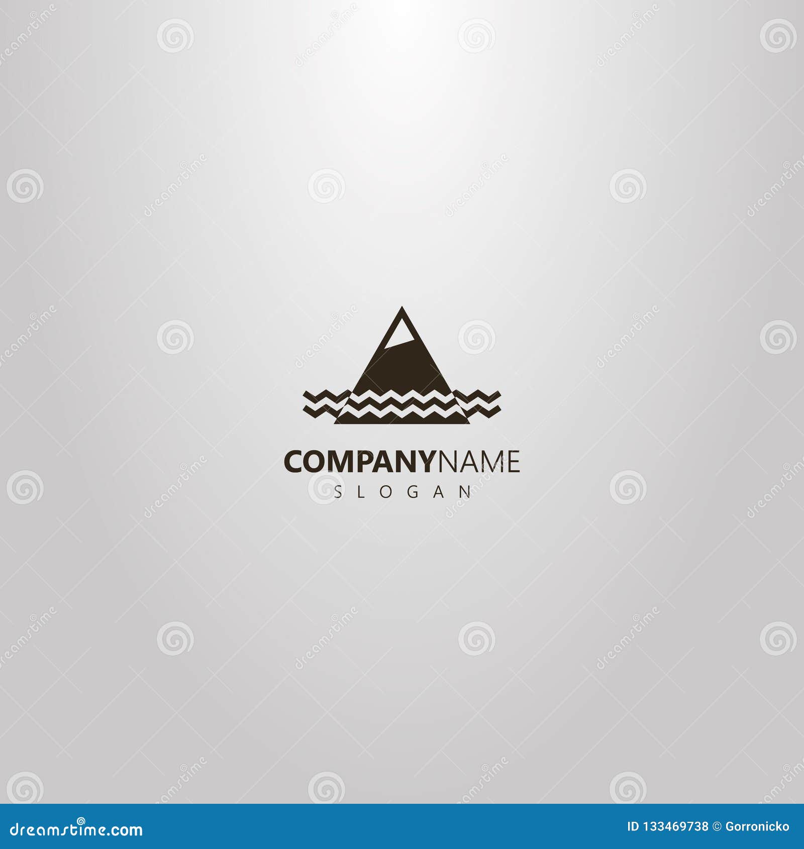 Simple Triangle Geometric Vector Flat Art Outline Logo of Mountain and ...