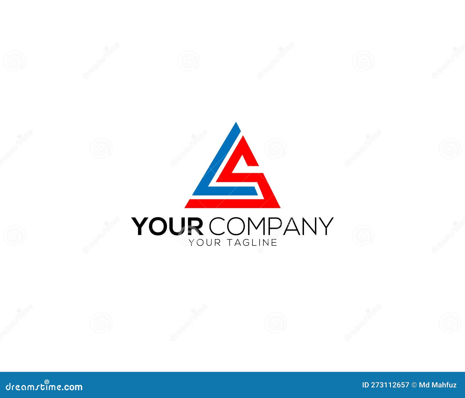 Simple Triangle LS Letter Logo Icon Design Stock Vector - Illustration ...