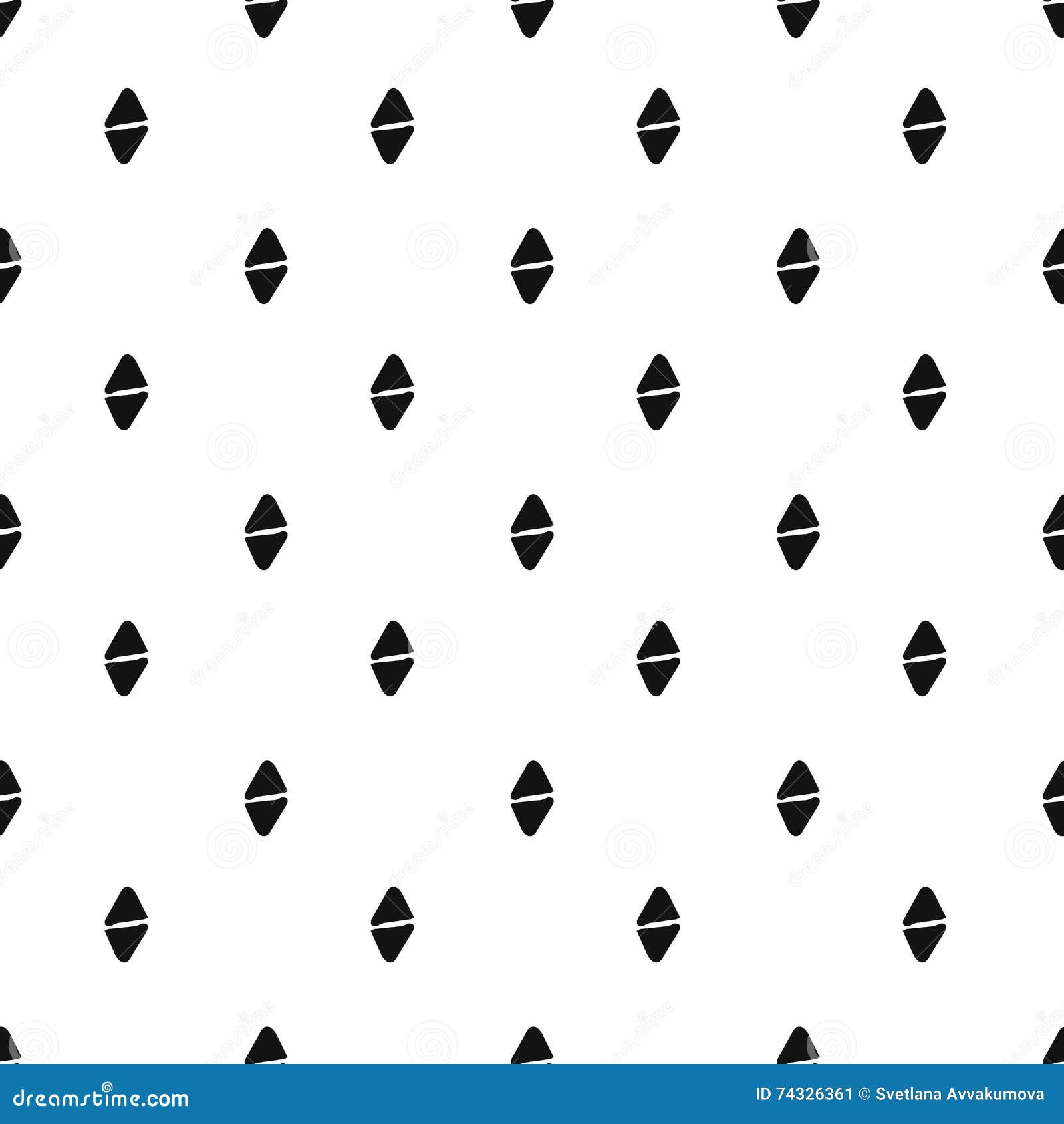 Simple Triangle Seamless Pattern. Black and White Color Stock Vector ...