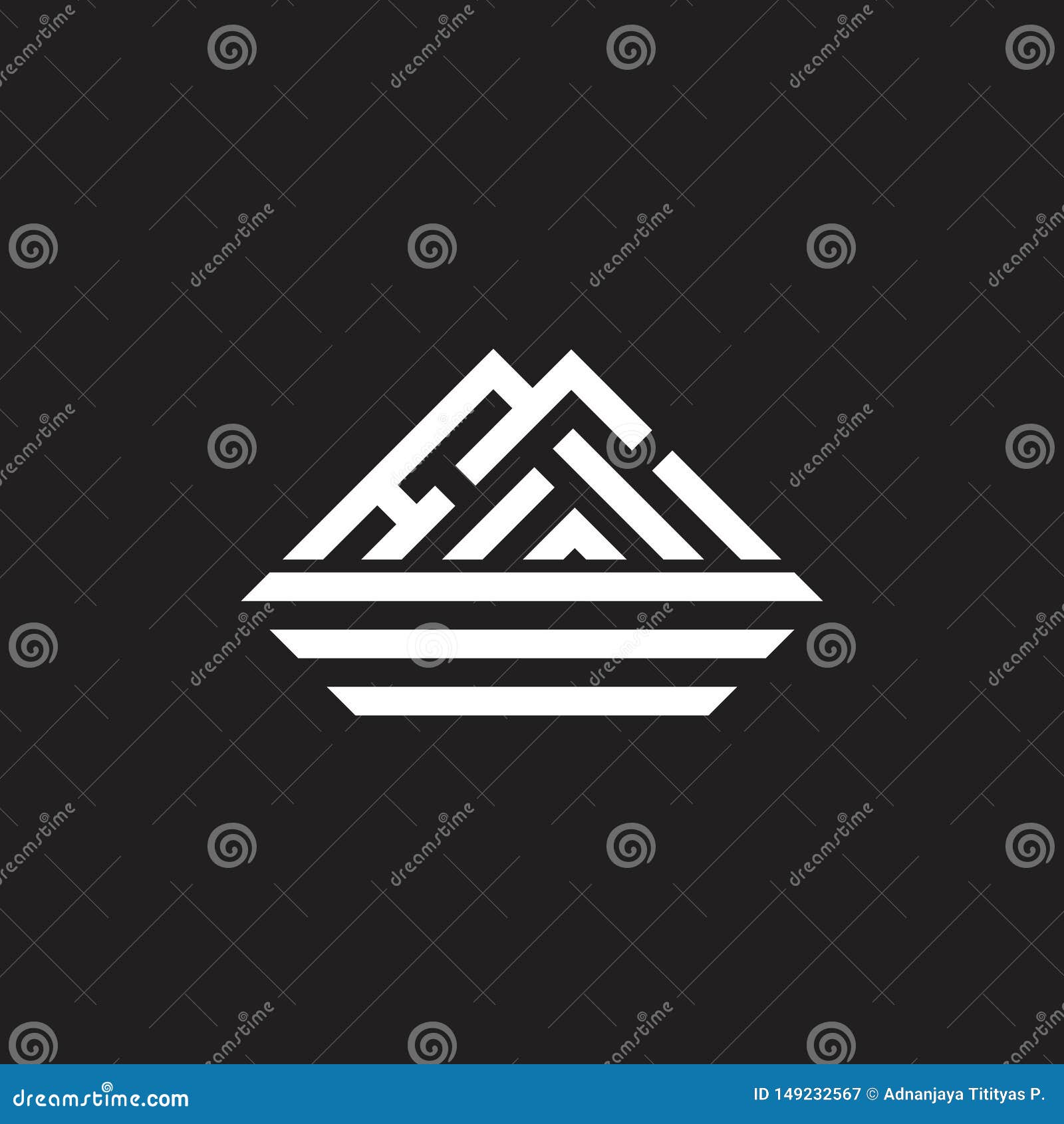 Simple Triangle Stripes Geometric Mountain Logo Vector Stock Vector ...