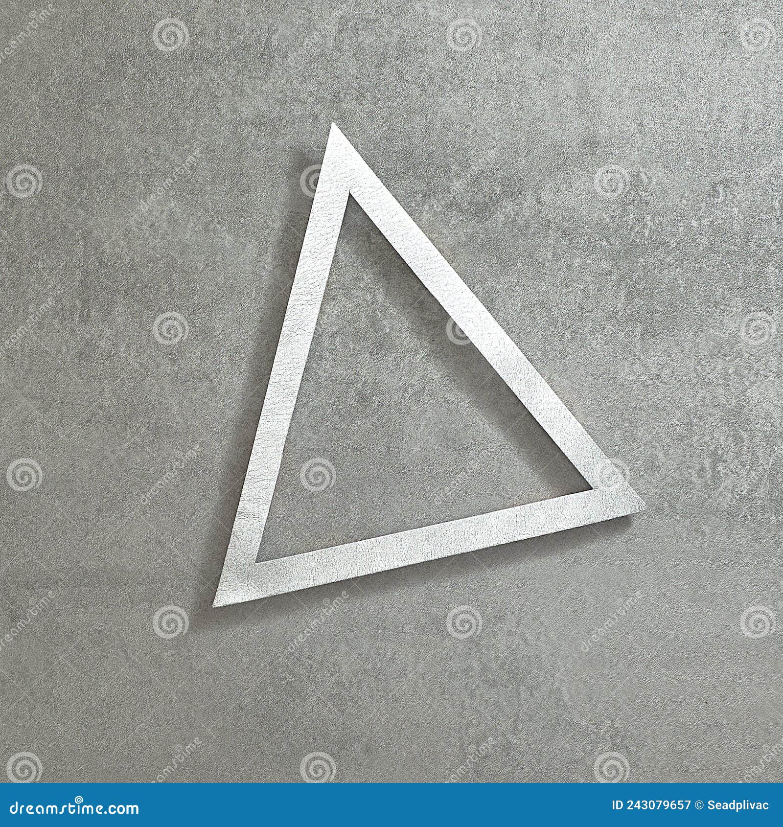 Simple Triangular Silver Frame on a Concrete Gray Background. Text ...