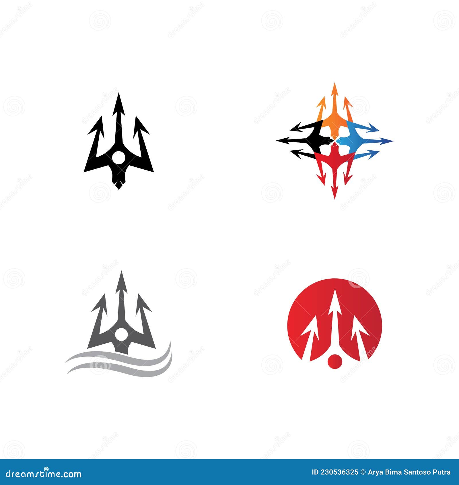 Simple Trident Free Icon Vector Logo Stock Vector - Illustration of ...