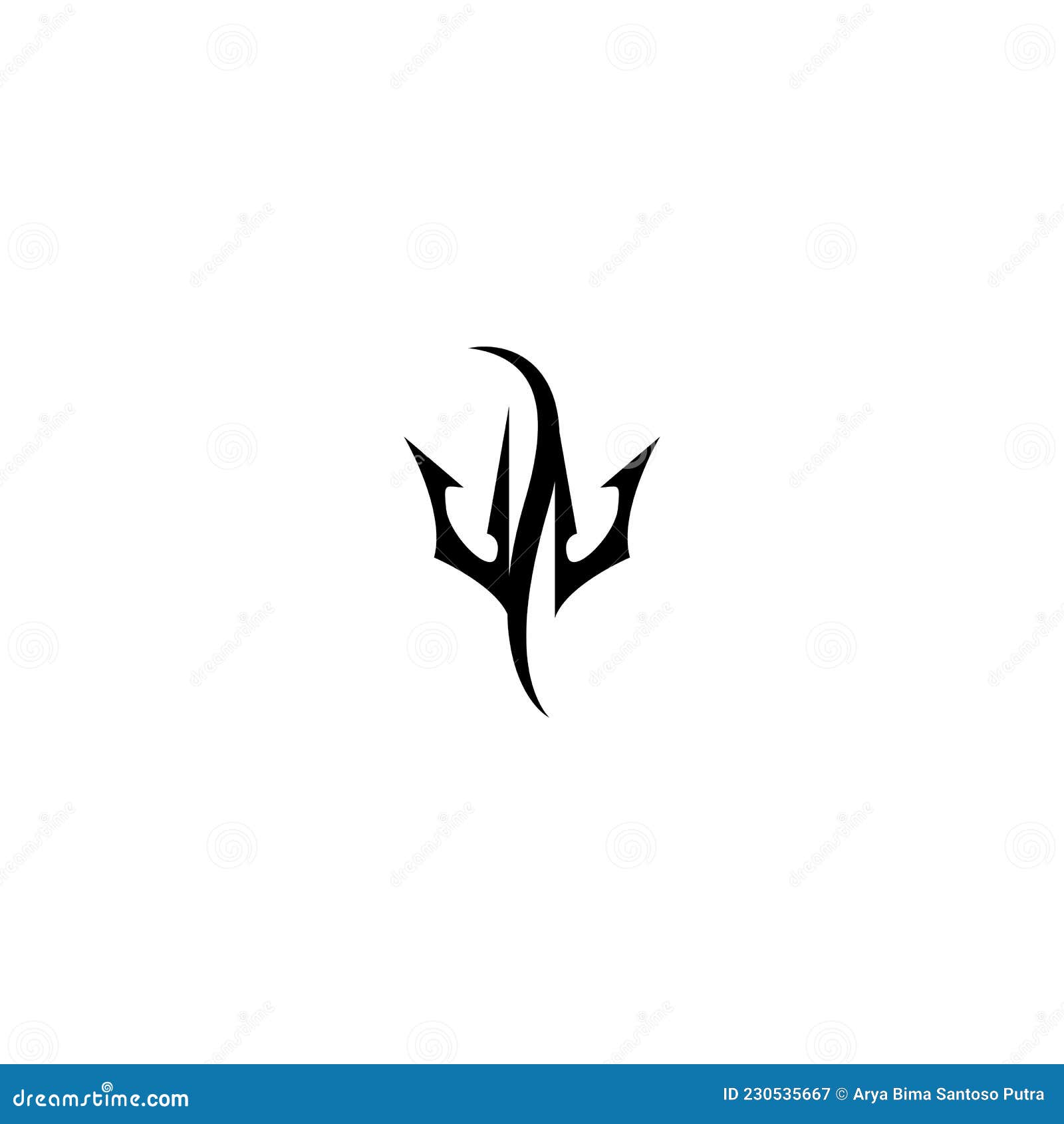 Simple Trident Free Icon Vector Logo Stock Illustration - Illustration ...