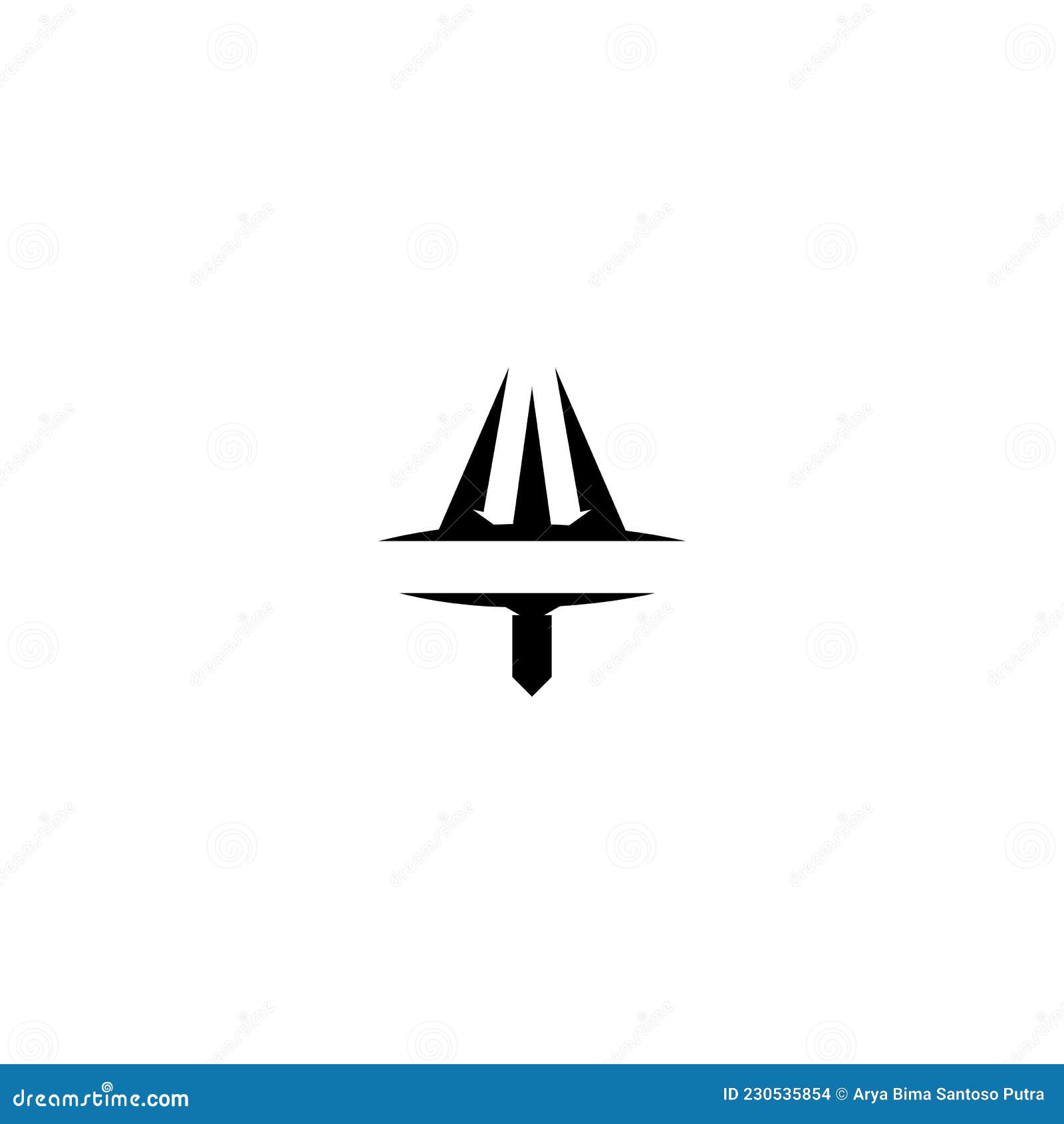 Simple Trident Free Icon Vector Logo Stock Illustration - Illustration ...