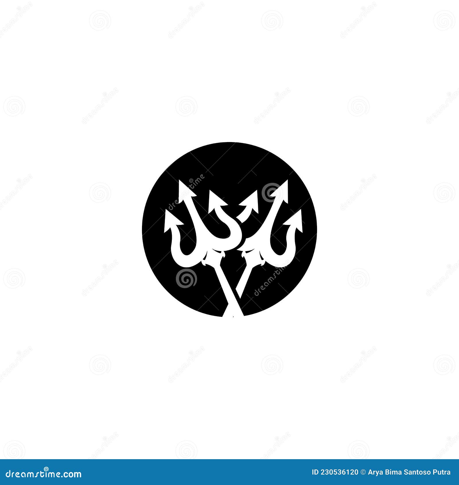 Simple Trident Free Icon Vector Logo Stock Illustration - Illustration ...