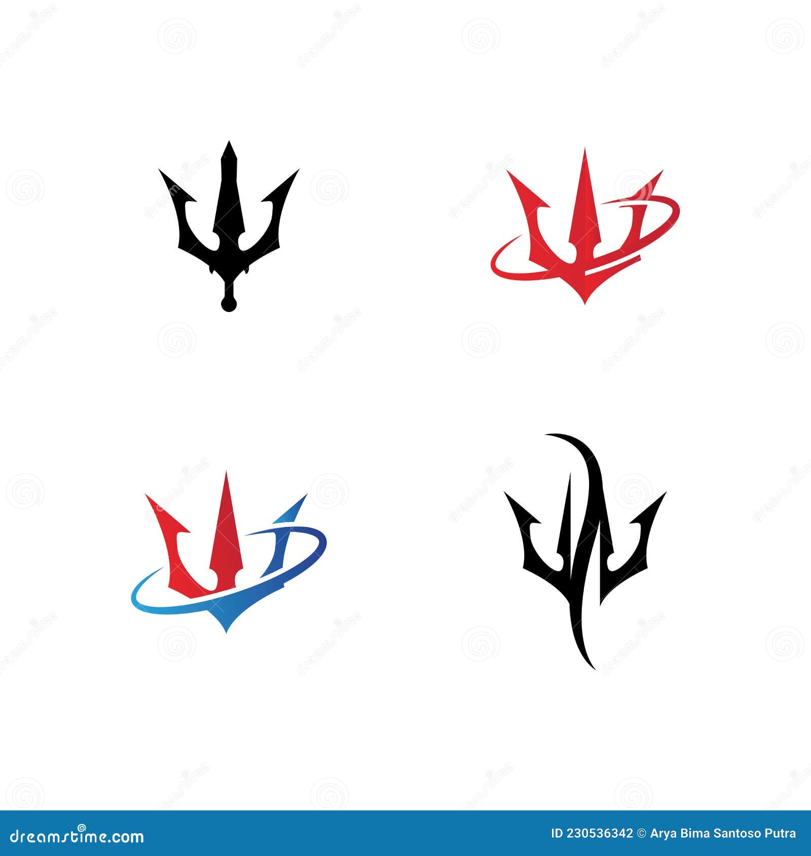 Simple Trident Free Icon Vector Logo Stock Vector - Illustration of ...