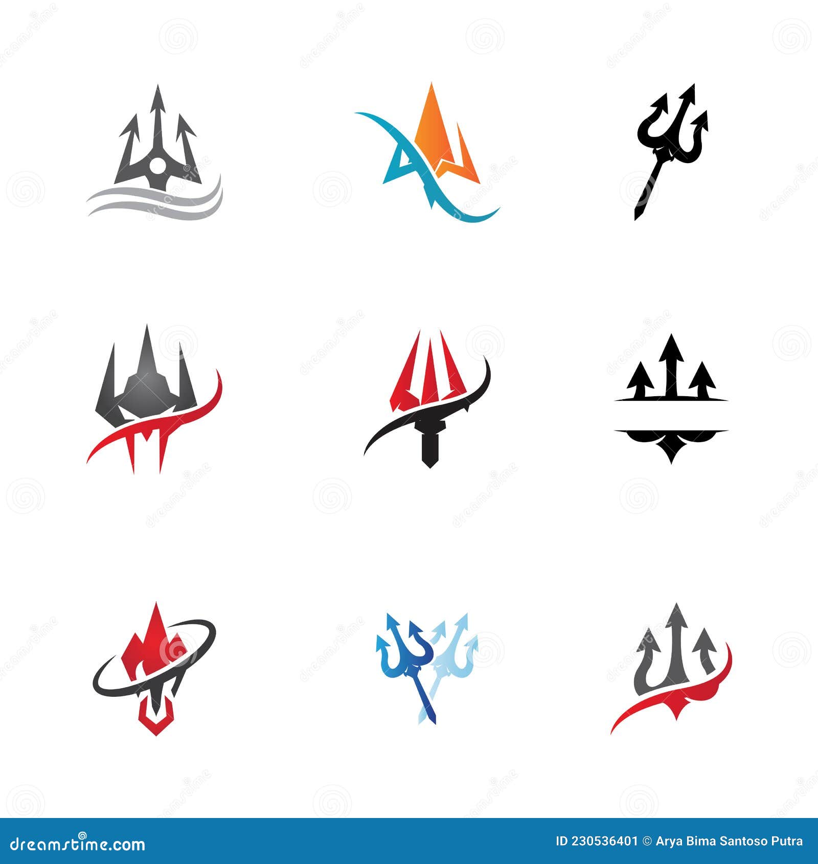 Simple Trident Free Icon Vector Logo Stock Vector - Illustration of ...