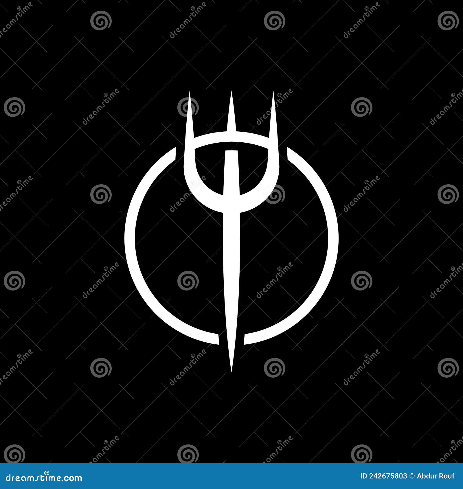 Simple trident logo design stock vector. Illustration of graphic ...