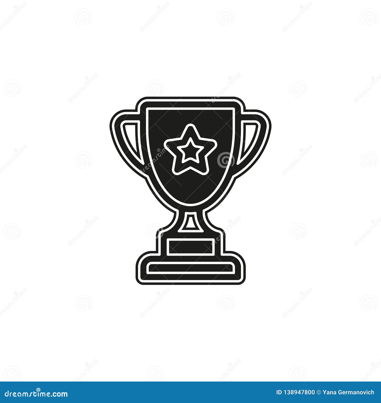 Simple Trophy Cup Vector Icon Stock Illustration - Illustration of ...