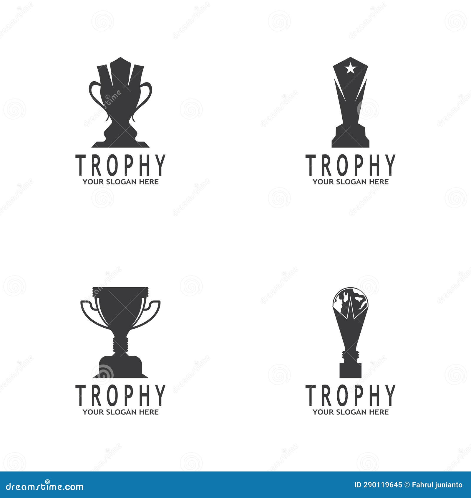 Simple Trophy Logo Design Vector Template Stock Illustration ...