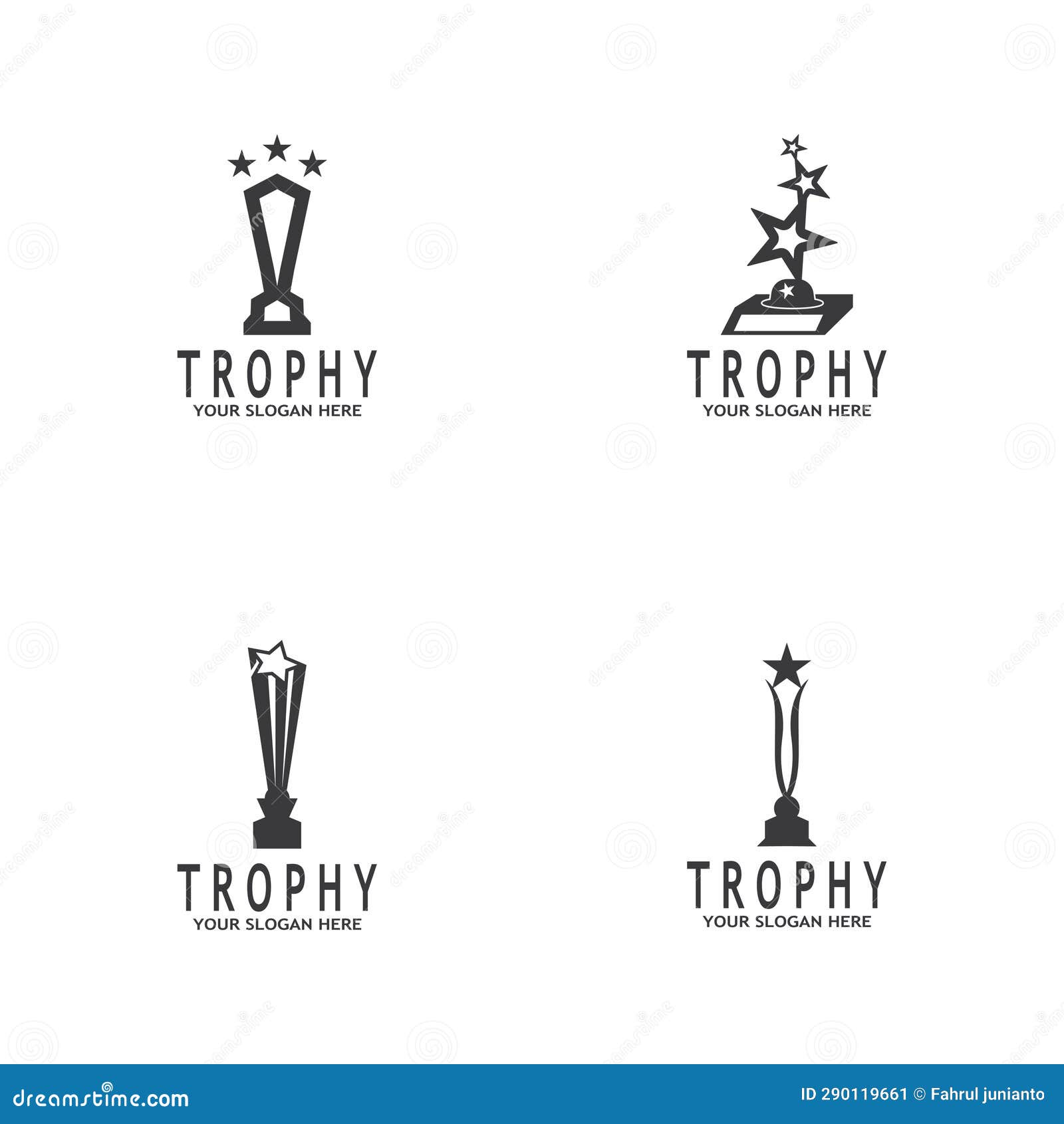 Simple Trophy Logo Design Vector Template Stock Illustration ...