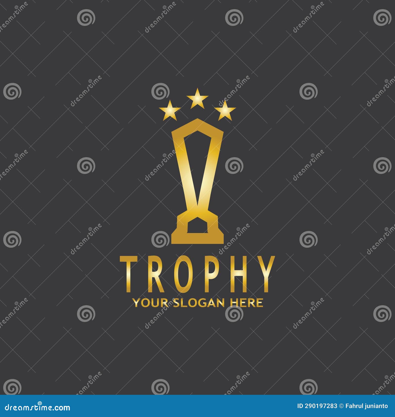 Simple Trophy Logo Design Vector Template Stock Illustration ...
