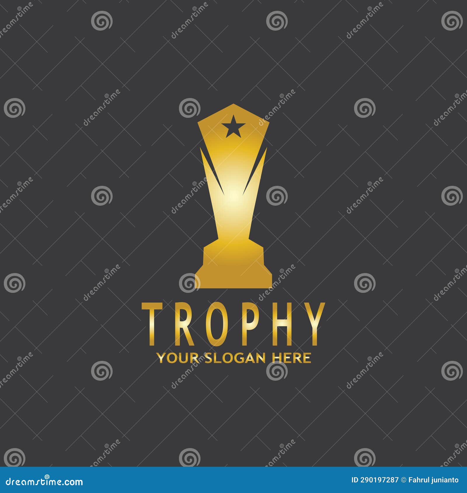 Simple Trophy Logo Design Vector Template Stock Illustration ...