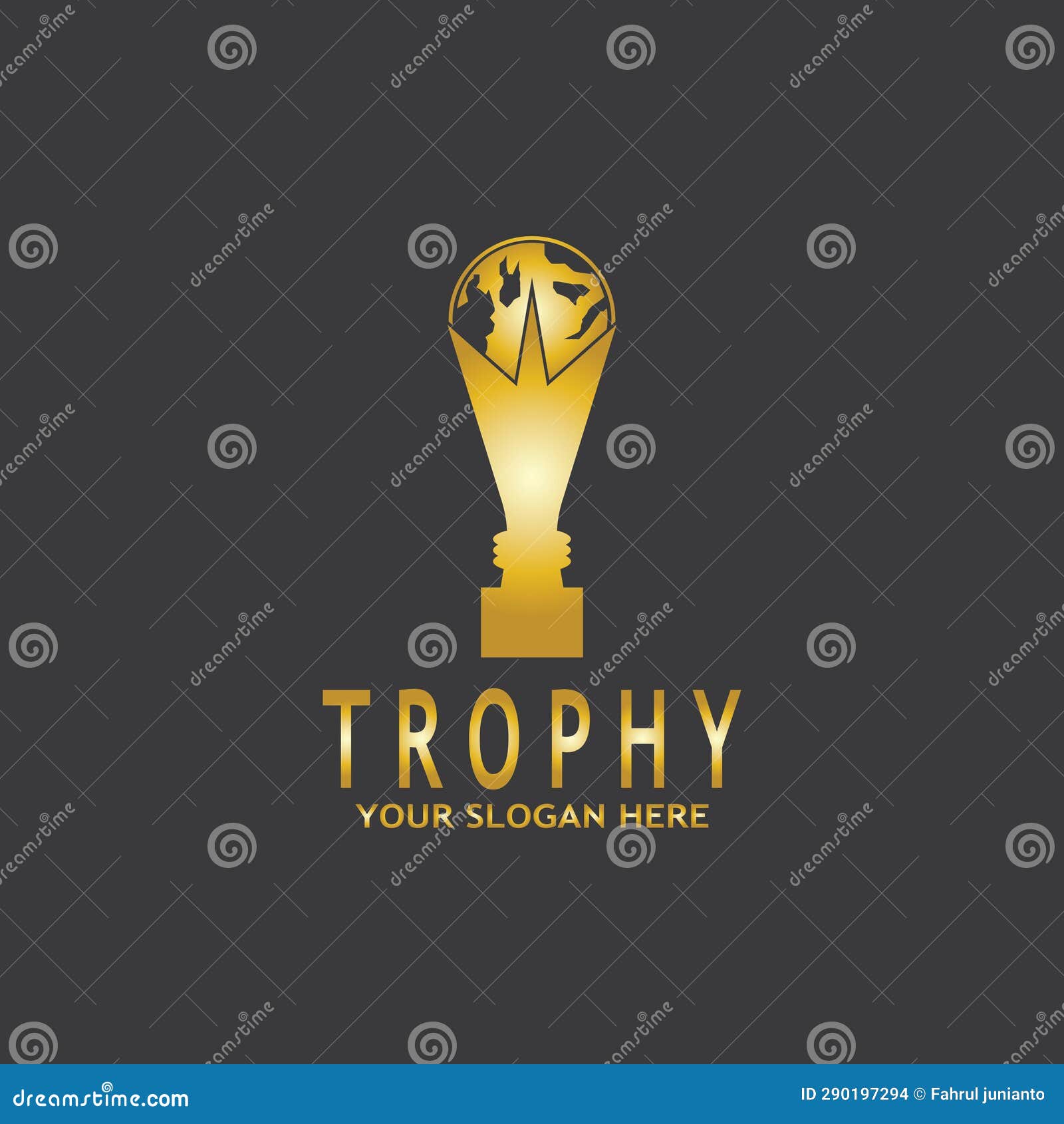 Simple Trophy Logo Design Vector Template Stock Illustration ...