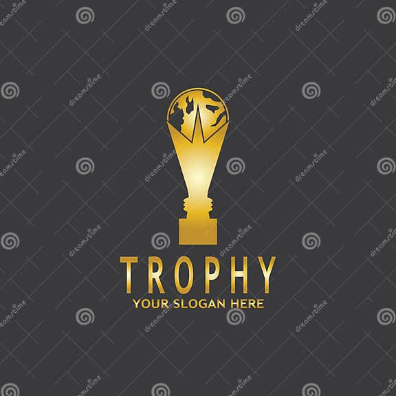 Simple Trophy Logo Design Vector Template Stock Illustration ...