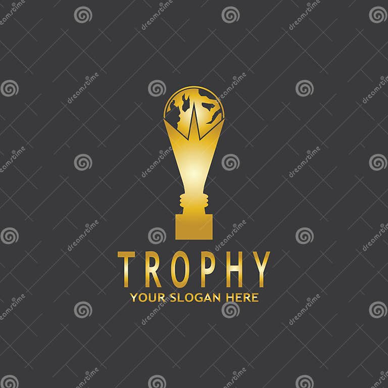 Simple Trophy Logo Design Vector Template Stock Illustration ...