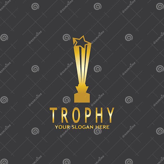 Simple Trophy Logo Design Vector Template Stock Illustration ...