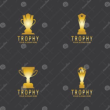 Simple Trophy Logo Design Vector Template Stock Illustration ...
