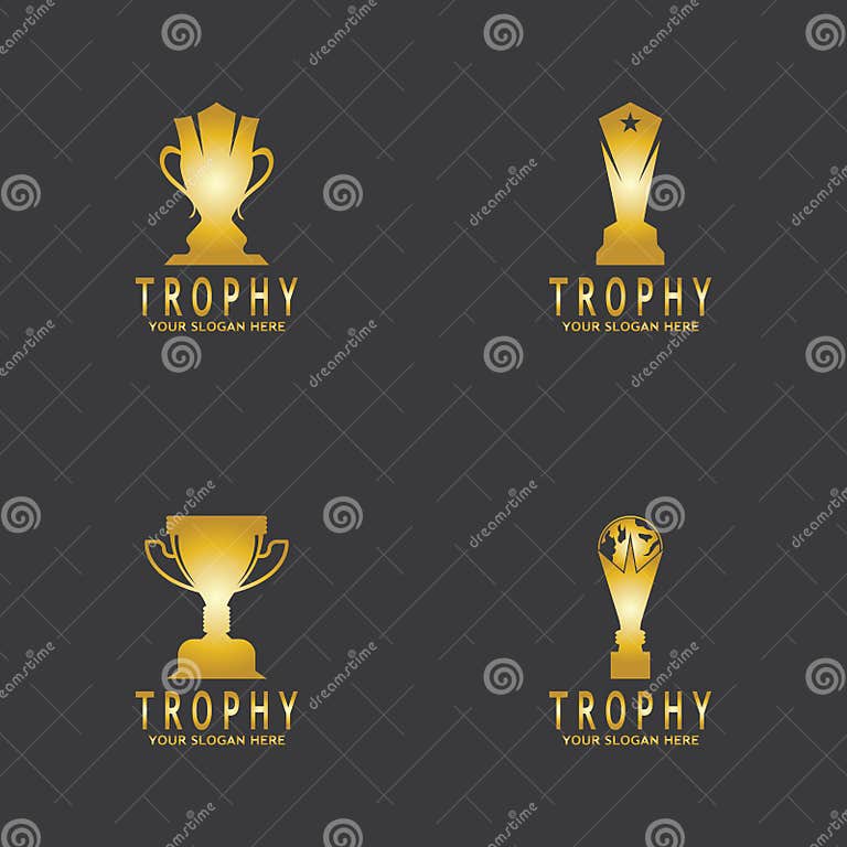 Simple Trophy Logo Design Vector Template Stock Illustration ...