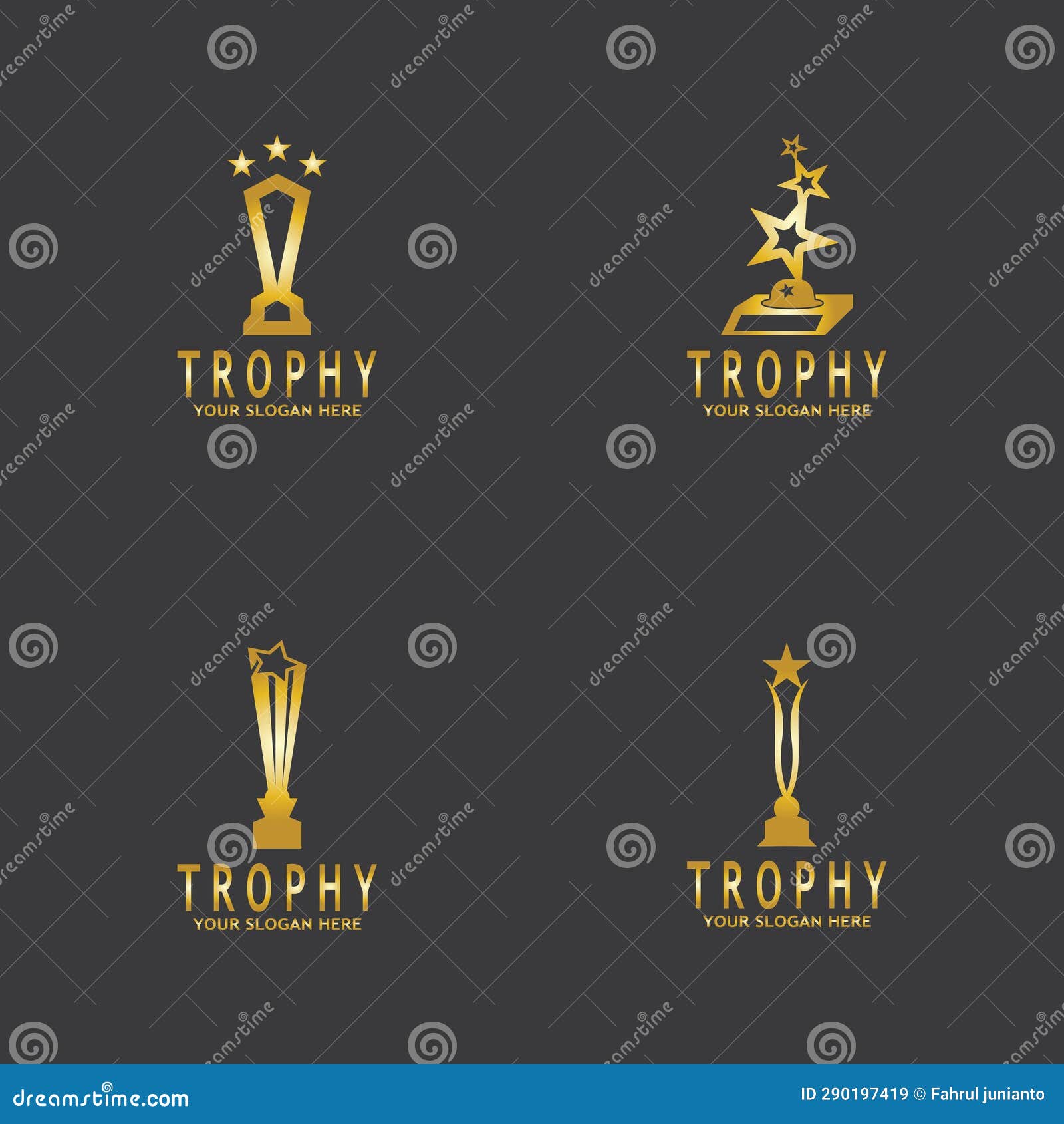 Simple Trophy Logo Design Vector Template Stock Illustration ...